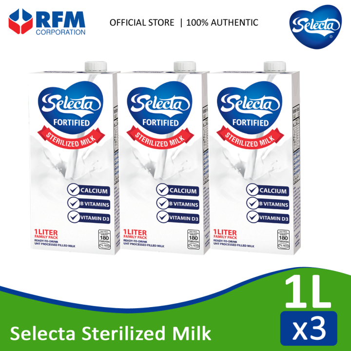 Selecta Sterilized Milk 1 Liter - Set of 3s | Lazada PH