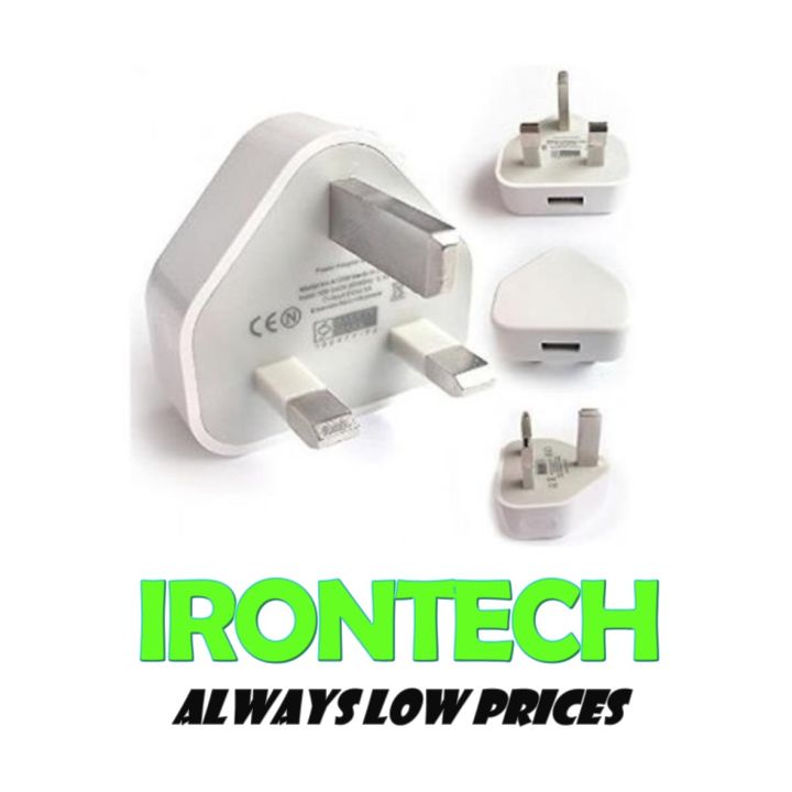 3 Pin UK 5V 1A 2A Wall USB Charger Adapter Plug 3Pin for SAMSUNG IPHONE ...