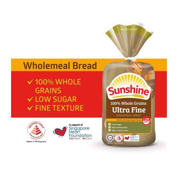 Sunshine 100 percent Whole Grains Ultra Fine Wholemeal Bread | Lazada ...