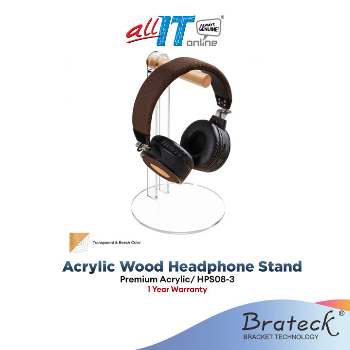Brateck Acrylic Wood Headphone Stand HPS08-3 | Lazada