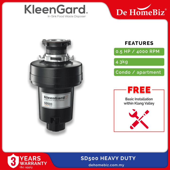 Kleengard SD500 Food Waster Disposer SD-500 0.5HP Waste Disposal (With ...