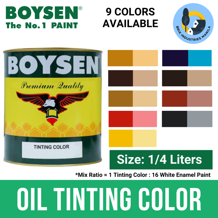 Boysen Alkyd-Based Oil Tinting Colors 0.25L – 10 Vibrant Colors – For ...