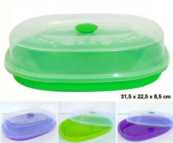 TEMPAT ROTI BULAT OVAL SCP / NAMPAN + TUTUP BAHAN PLASTIK / TEMPAT KUE ...
