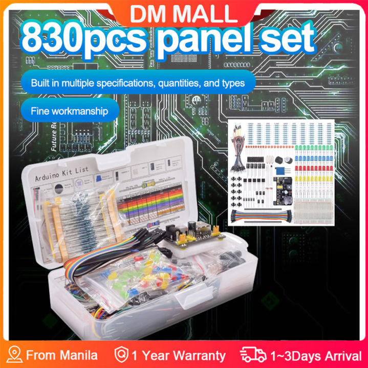 DM 830 Breadboard Set Tie-Points Electronic Component Basic Starter Kit Resistor Capa Hole ...