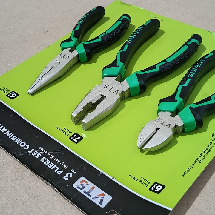 VTS Tang Set Tang Lancip 6" Tang Potong 6" Tang Kombinasi 7" / Tersedia ...