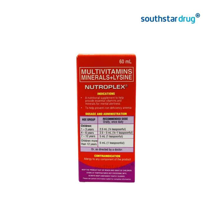 Nutroplex with Lysine 60 ml Syrup | Lazada PH