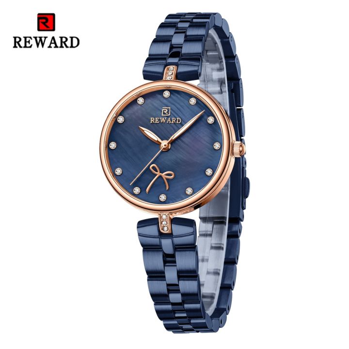 {Dark blue watch}นาฬิกาควอทซ์สแตนเลสสำหรับแฟชั่นสำหรับผู้หญิง,นาฬิกา ...