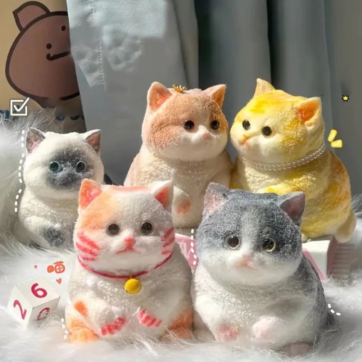 Simulation Cat Squeeze Toy Kitten Taba Plush Soft Stress Relieving Toy ...