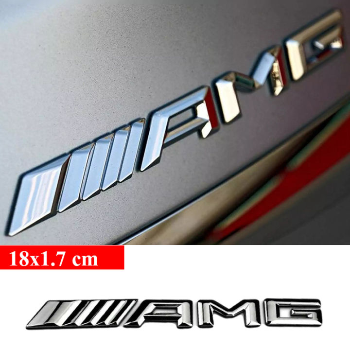 1pcs Silver AMG Logo High-end Metal Body Sticker Exterior Decor Auto ...