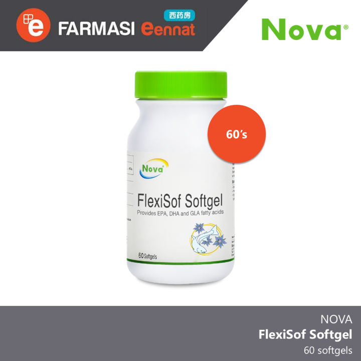 [Eennat Pharmacy] Nova Flexisof Softgels (60's) with EPA, DHA & GLA for ...