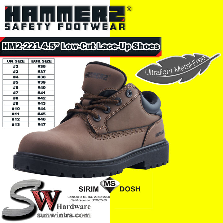 HAMMER2 HM2-221 4.5INCHES LOW-CUT LACE-UP SAFETY SHOES | Lazada