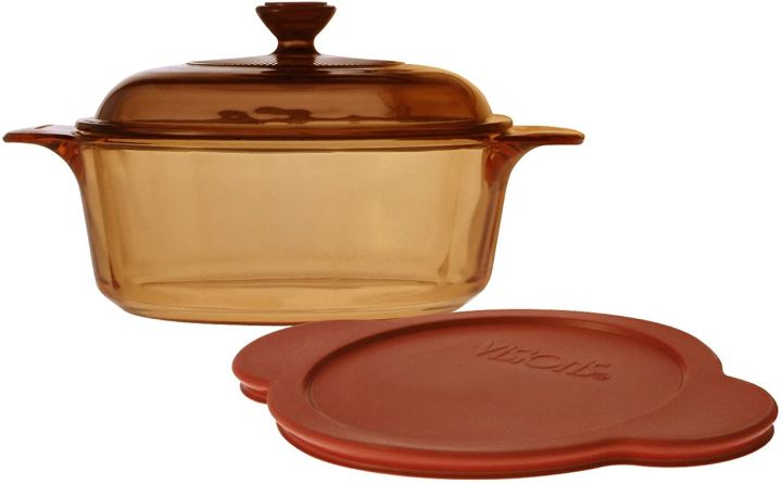 Visions 6-Piece Pyroceram Glass Versa Pot Set 0.8L, 1.5L & 2.25L with ...