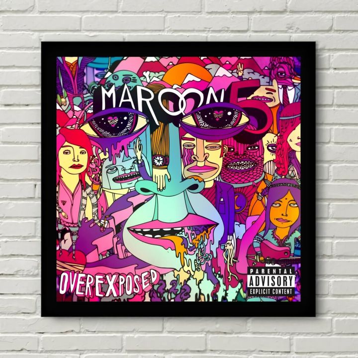 Maroon 5 Overexposed อัลบั้มเพลงคลุมโปสเตอร์ผ้าใบพิมพ์ลายภาพวาดตกแต่ง ...