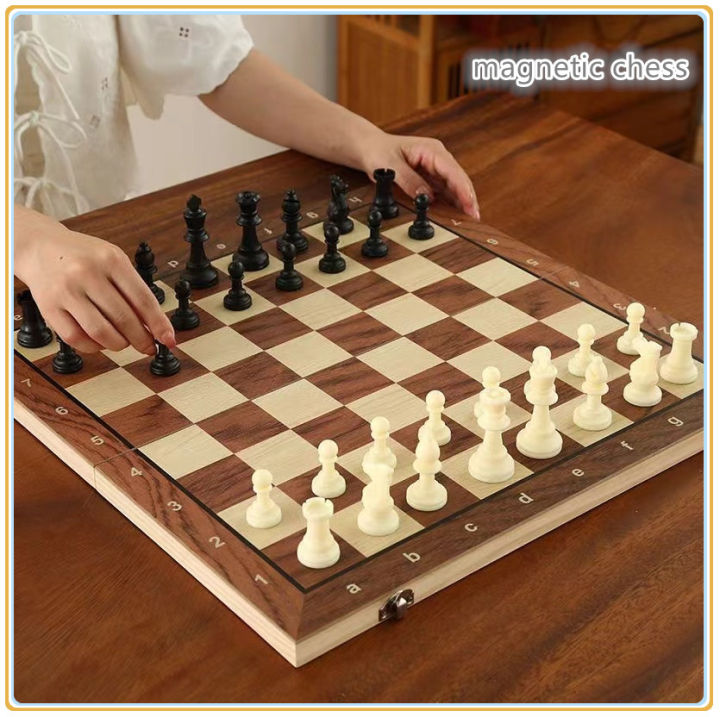 3 In 1 Wooden Folding Chess Board Set/Magnetic Chess/Damath Board/chese ...