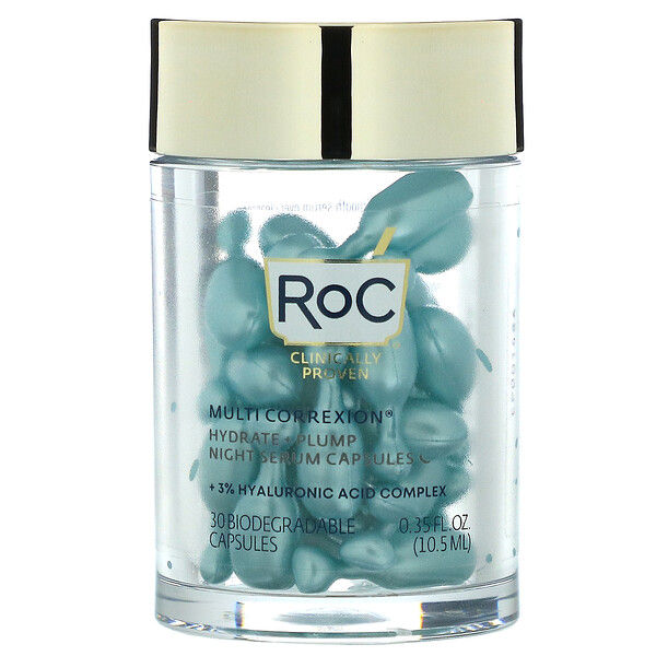 RoC, Multi Correxion, Hydrate + Plump, Night Serum Capsules, Fragrance ...