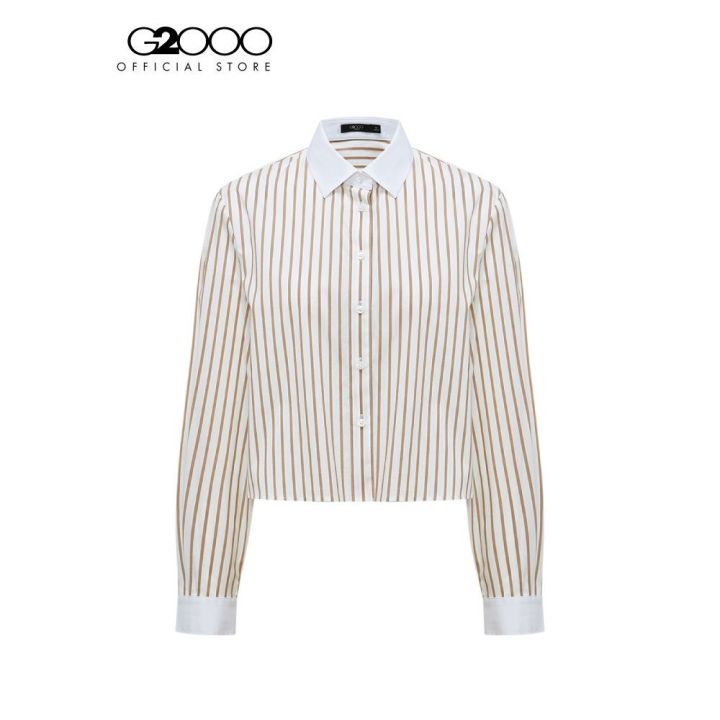 G2000 เสื้อเชิ้ตแขนยาวแบบทางการสำหรับผู้หญิง ทรง Easy Fit รุ่น 4122213017 BROWN | Lazada.co.th