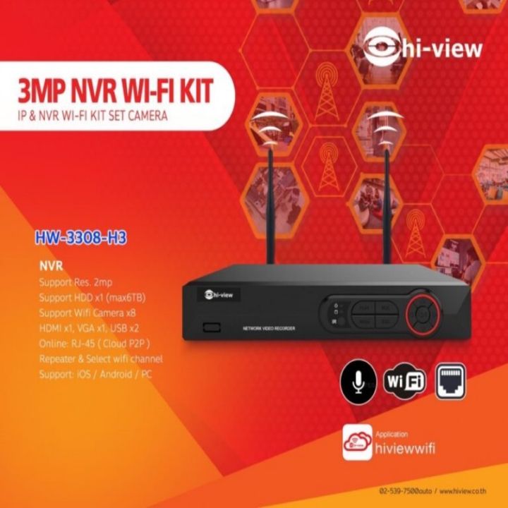 Hi-view HW-3308-H3 NVR ชุด Kit (.ใช้งานกับชุด กล้องวงจรปิด HW-3304KIT302M-H3) | Lazada.co.th