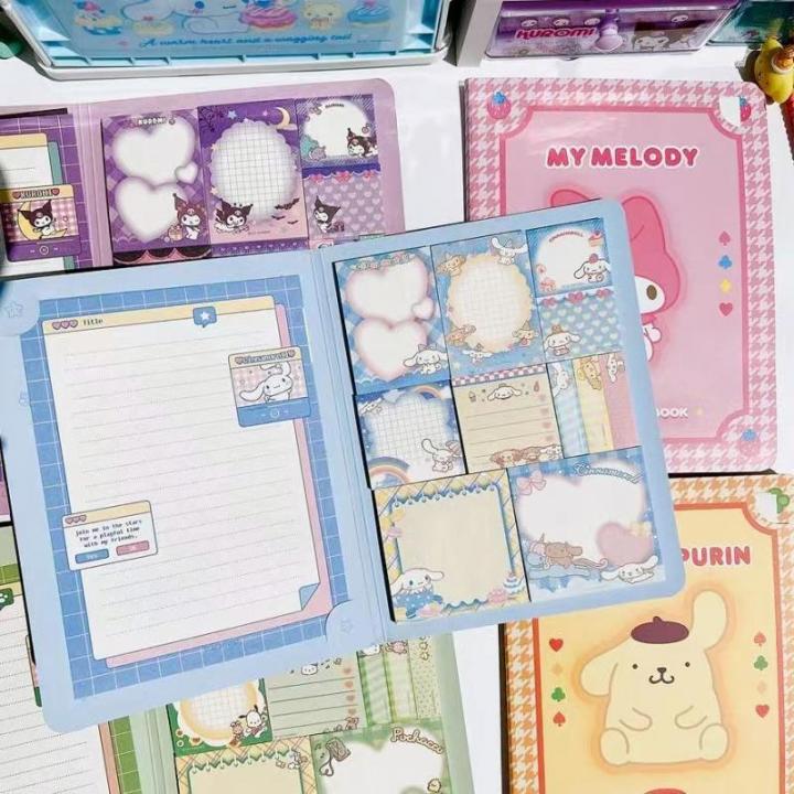 Kawaii Anime Sticky Note Stickers Notebook Set Cartoon Students Kuromi ...