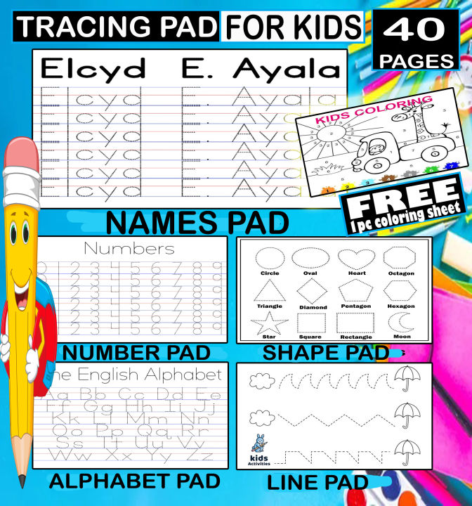 TRACING PAD for KIDS NAME PERSONALIZED Tracing Pad Name Alphabets ...