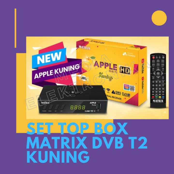 Set Top Box Matrix DVB T2 Apple Kuning dan Burger | Lazada Indonesia