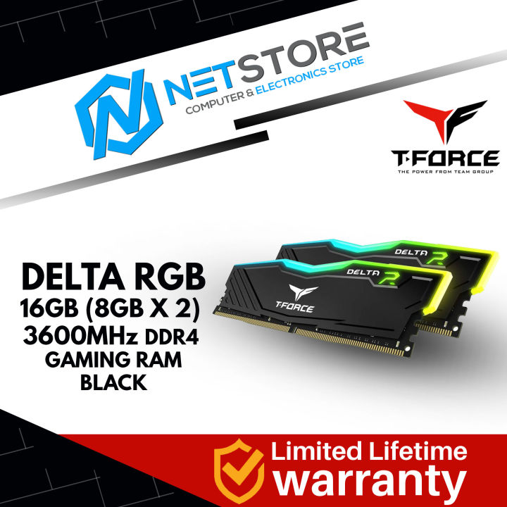 TeamGroup T-FORCE Delta RGB 16GB (8GB X 2) 3600MHz DDR4 GAMING RAM ...