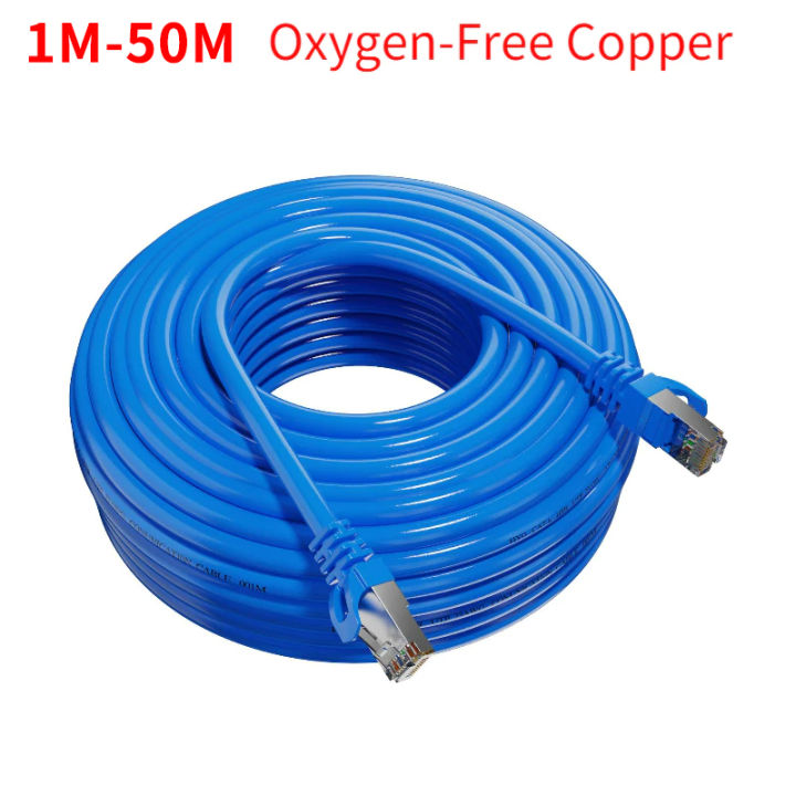 1M/5M/10M/20M/30M/40M/50M Ethernet Cable High Speed Cat6A RJ45 Network LAN Cable Oxygen-free ...