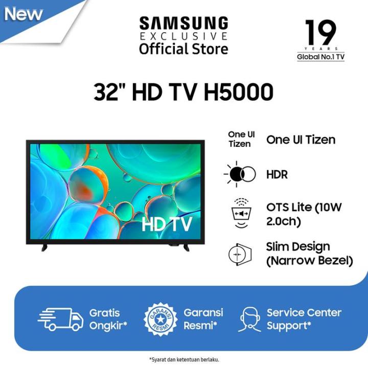 Samsung 32" HD H5000 TV | HDR | OTS Lite | One UI Tizen | Slim Design | UA32H5000FKLXD | Lazada ...