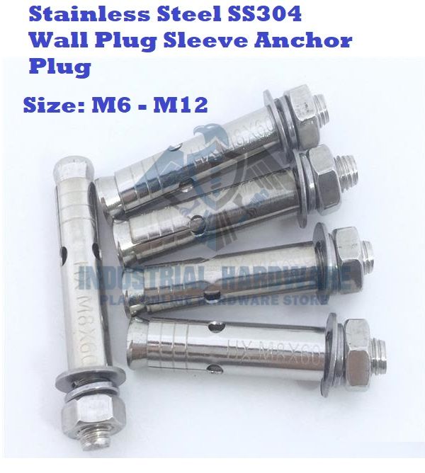 Stainless Steel M6 - M12 Wall Plug Sleeve Anchor Plug | Lazada