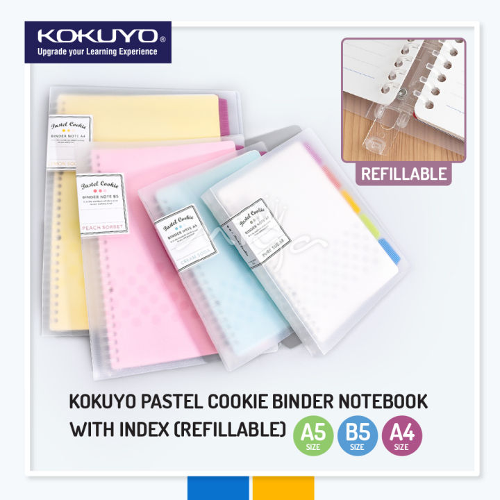 KOKUYO PASTEL COOKIE BINDER NOTEBOOK WITH INDEX (REFILLABLE) A5 / B5 / A4 | Lazada