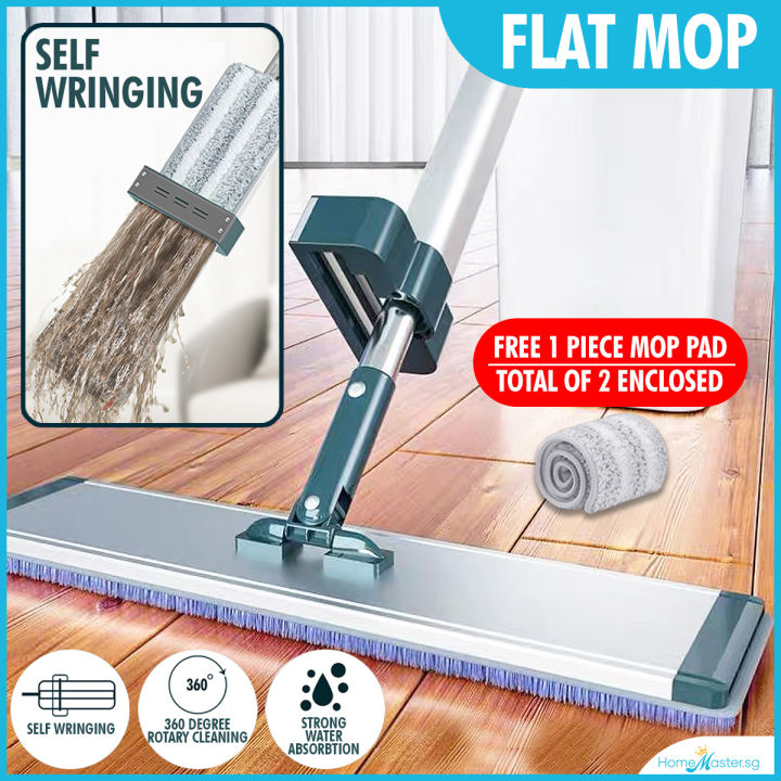 [SG Ready Stock] Self Wringing Flat Mop*360 Spin Mop | Lazada Singapore