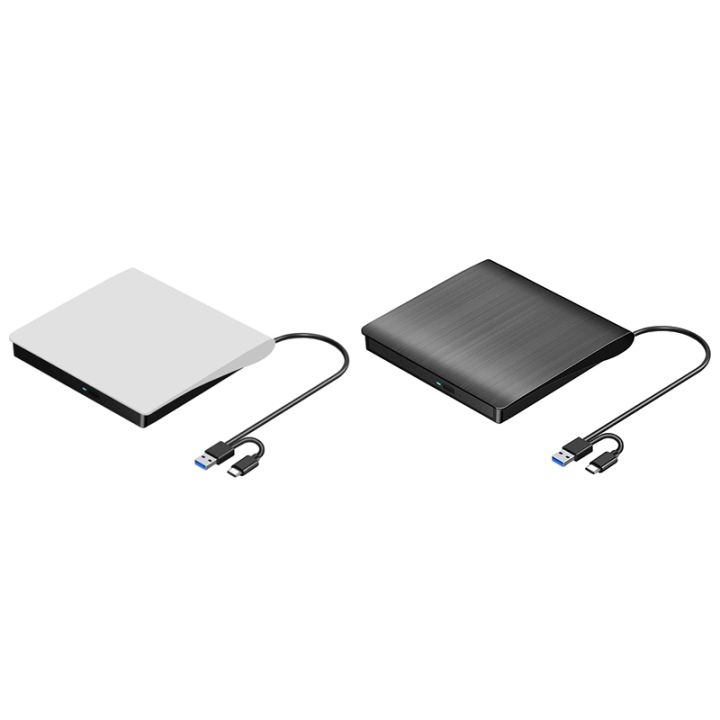 External CD DVD +/-RW Drive, USB 3.0 & USB-C Portable CD & DVD ROM ...