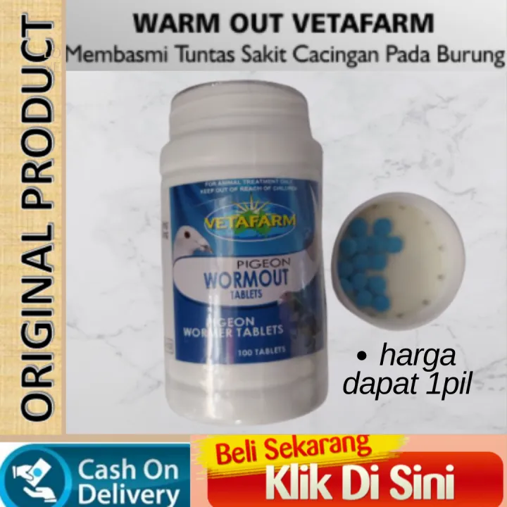 Wormout Vetafarm Obat Cacing Pada Semua Burung Harga Per 1 Pil | Lazada ...