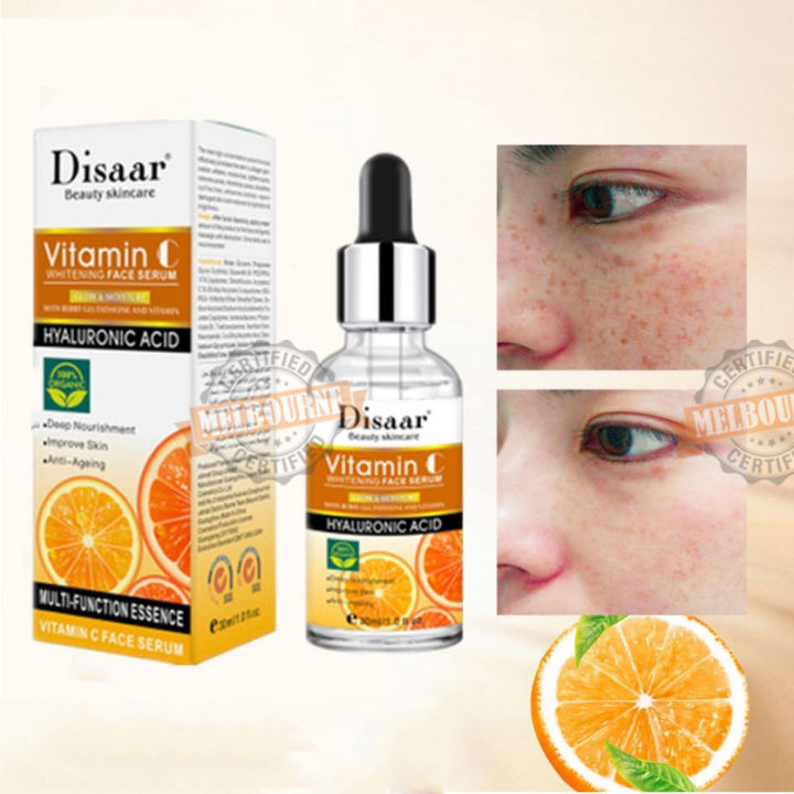 DISAAR Vitamin C Face Serum with Hyaluronic Acid, Whitening Face Serum ...