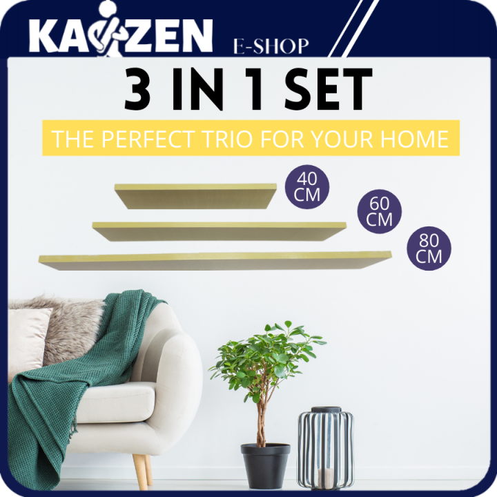3 IN 1 Set Floating Wall Shelf Rack Display Living Dining Room | Lazada