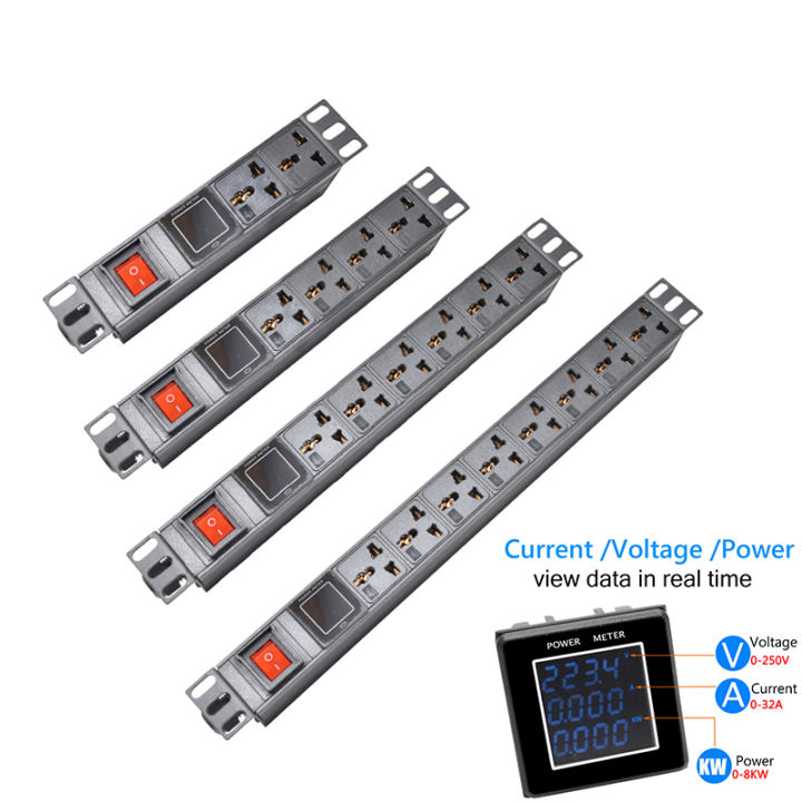 PDU power board 3500W watt meter voltage/current/power meter 2-12 way ...