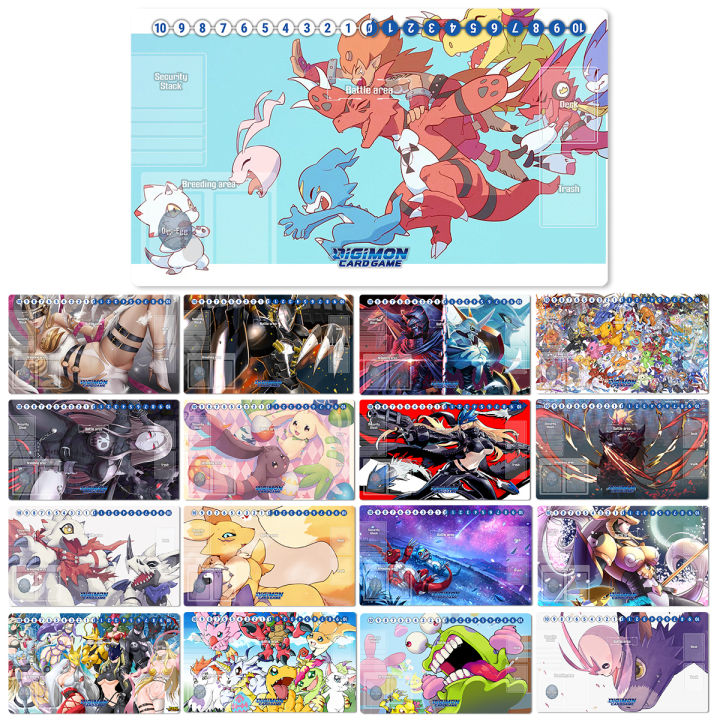 Digimon Playmat War Greymon Renamon Lady Devimon Omnimon DTCG TCG CCG Trading Card Game Mat ...