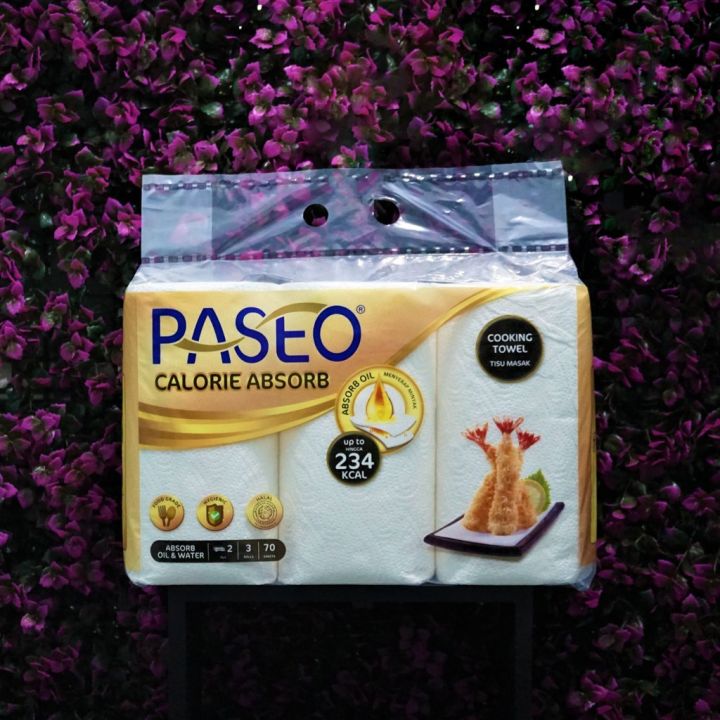 Tissue Paseo Calorie Absorb Kitchen Towel - 3 roll - 210 sheets ...