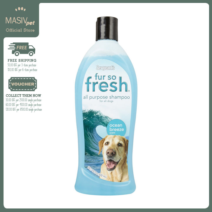 Fur So Fresh Dog Shampoo 532ml | All Purpose Shampoo Ocean Breeze Scent ...