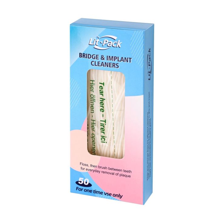 Easy-To-Use Sponge Floss Use For Cleaning of Implants Bridges with ...