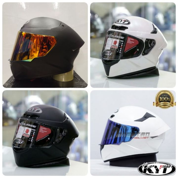 Helm Full Face KYT TT Course Solid Polos Original | Helm Pria | Helm ...