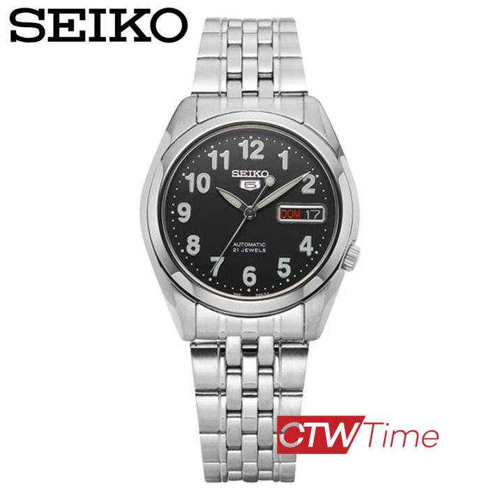 Seiko 5 นาฬิกาผู้ชาย สายสแตนเลส Automatic รุ่น SNK381K1 (หน้าปัดสีดำ ...