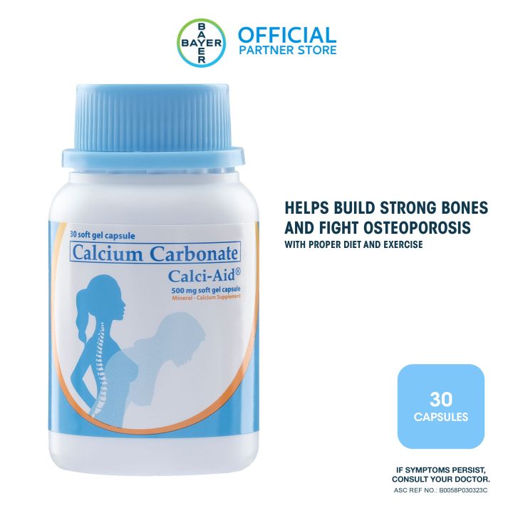 CALCI-AID® Calcium Carbonate 500mg Easy to Swallow Softgel Capsule 30s ...