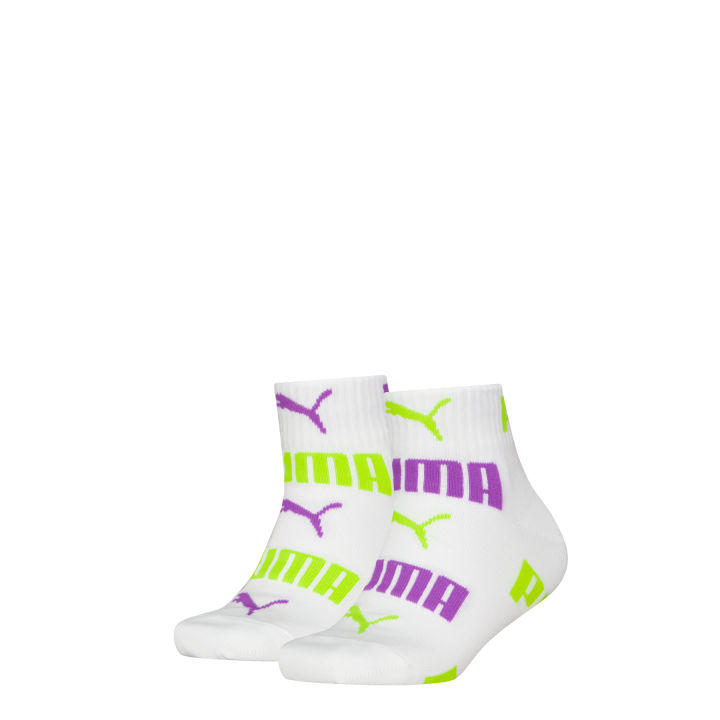 PUMA ถุงเท้าเด็กและผู้หญิง ถุงเท้าหุ้มข้อ Logo AOP แพ็ค 2 คู่ KIDS LOGO ...