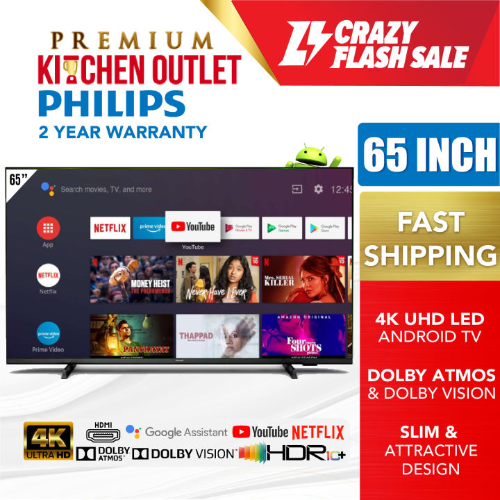 【OWN TRUCK DELIVERY】Philips 65 Inch 4K UHD LED Android TV 65PUT7406 ...