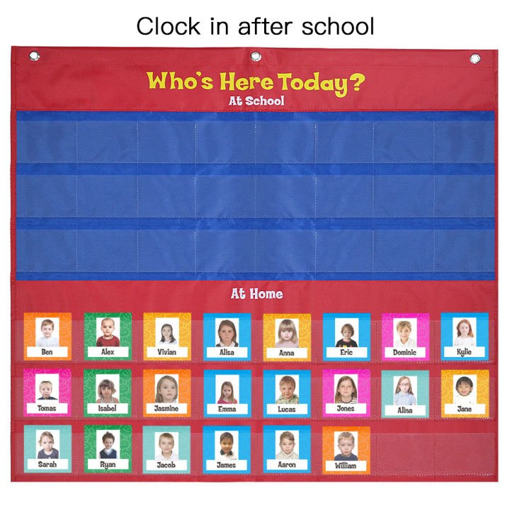 School Classroom Attendance Pocket Chart with 72 Color Cards Teacher ...