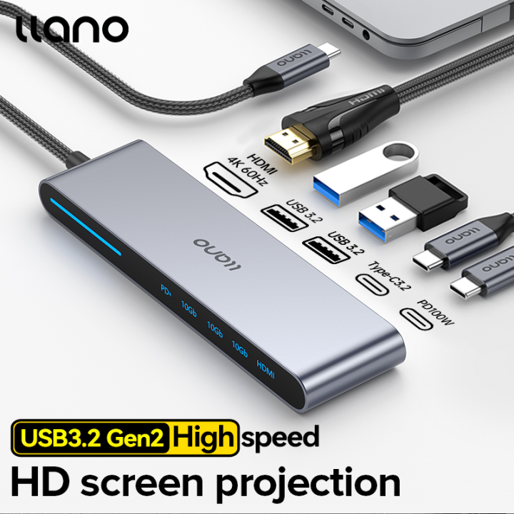 llano 5 in 1 Docking Station USB-C to USB/Type-C 3.2 HDMI 4K 60HZ PD ...
