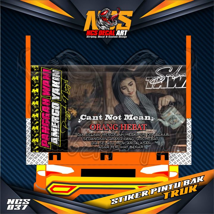 Stiker Decal Pintu Bak Belakang ORANG HEBAT All Truk Canter, Ragasa ...