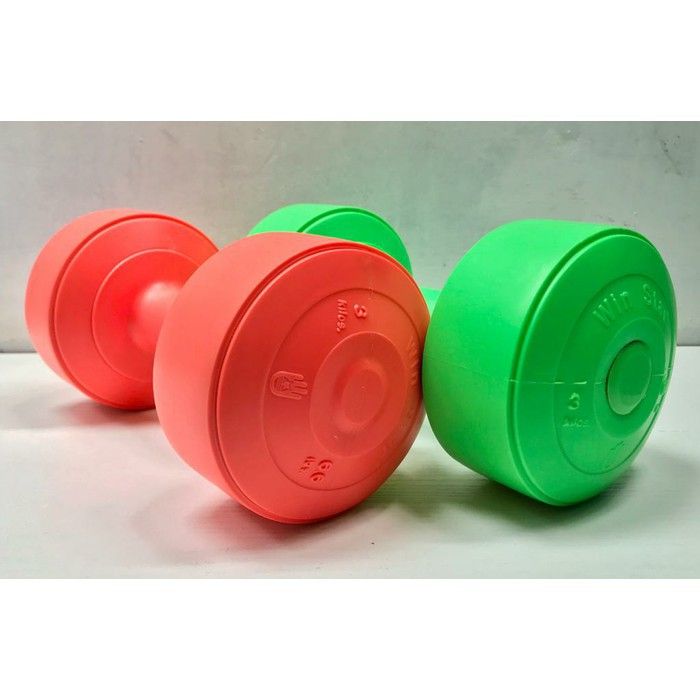 dumble / barbel plastik / dumbell 2kg win star warna murah | Lazada ...