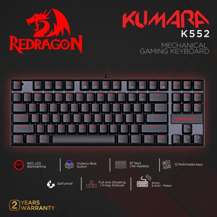 Redragon K552 Gaming Keyboard Mechanical KUMARA | Lazada Indonesia