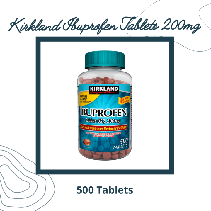 Kirkland Signature Ibuprofen Tablets 200mg, 500 Tablets (EXP: JUNE 2025 ...
